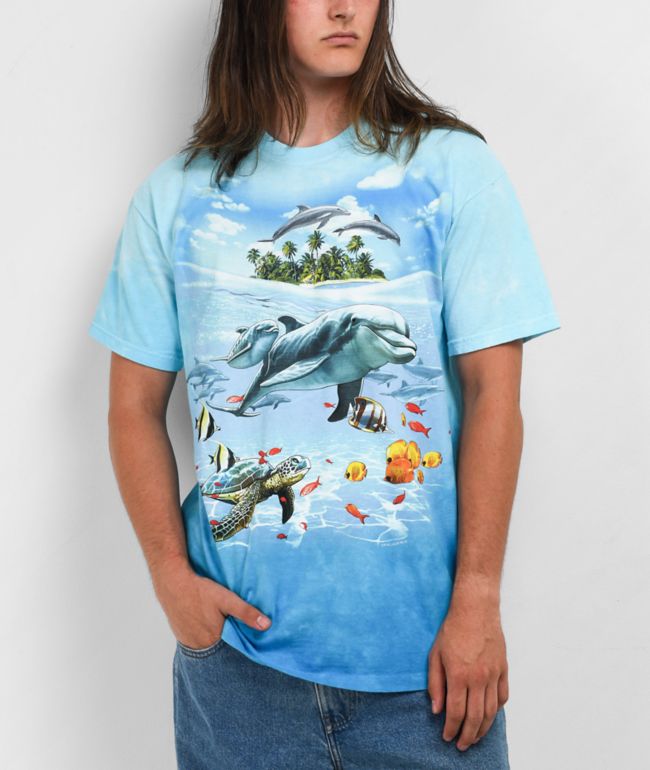 Liquid Blue Dolphin Domain Blue Tie Dye T-Shirt