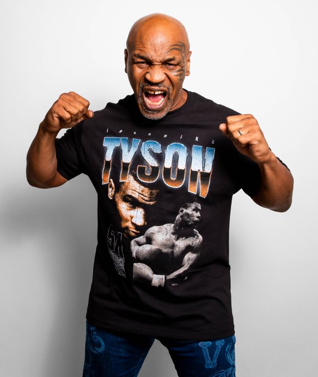 Mike Tyson Chrome Heavyweight Champ Black T-Shirt