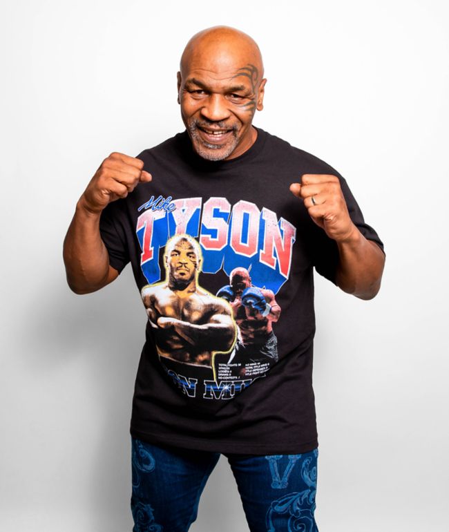 Mike Tyson Iron Mike Collage camiseta negra