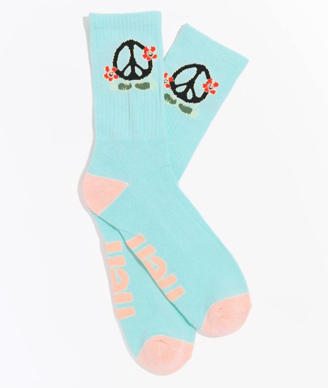 Neff Peace Tribe 3 Turqoise Crew Socks
