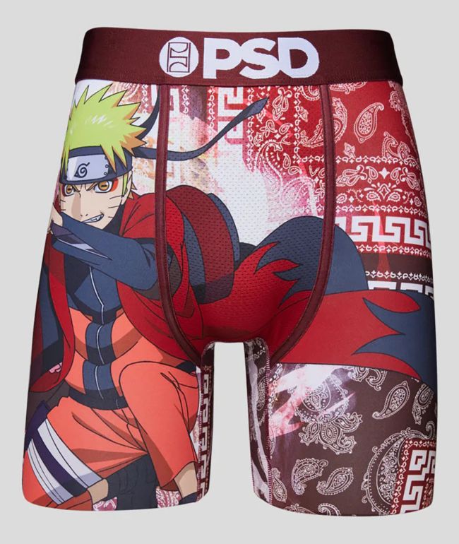 PSD x Naruto Meander Burgundy Boxer Briefs