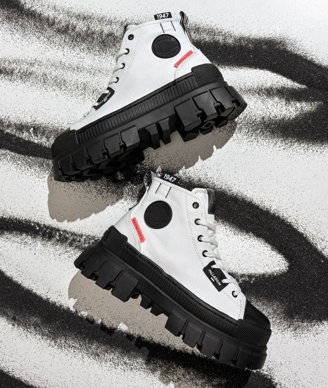 Palladium Revolt Hi TX Star White Platform Shoes