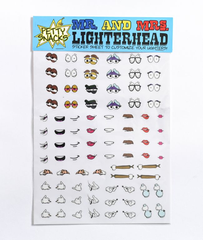 Petty Snacks Mr & Mrs Lighterhead Sticker Sheet