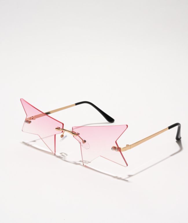 Pink Half Star Sunglasses