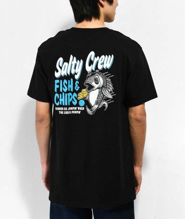 Salty Crew Fish And Chips Black T-Shirt