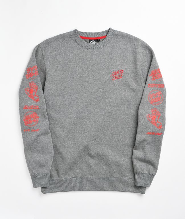 Santa Cruz Mixed Up Grey Crewneck Sweatshirt