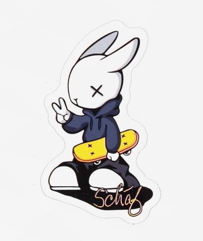 Schaf Peace Out Rabbit Sticker