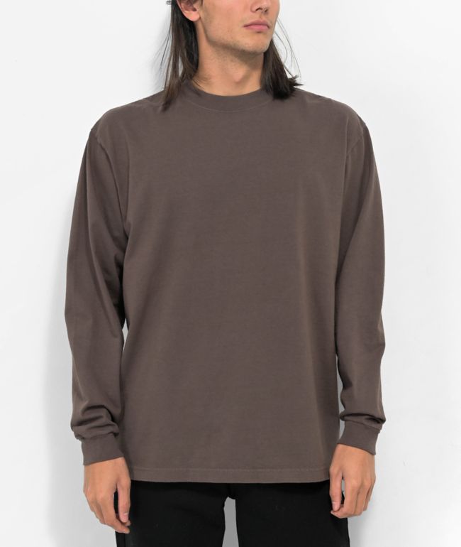Shaka Wear Garment Dye Mocha Long Sleeve T-Shirt