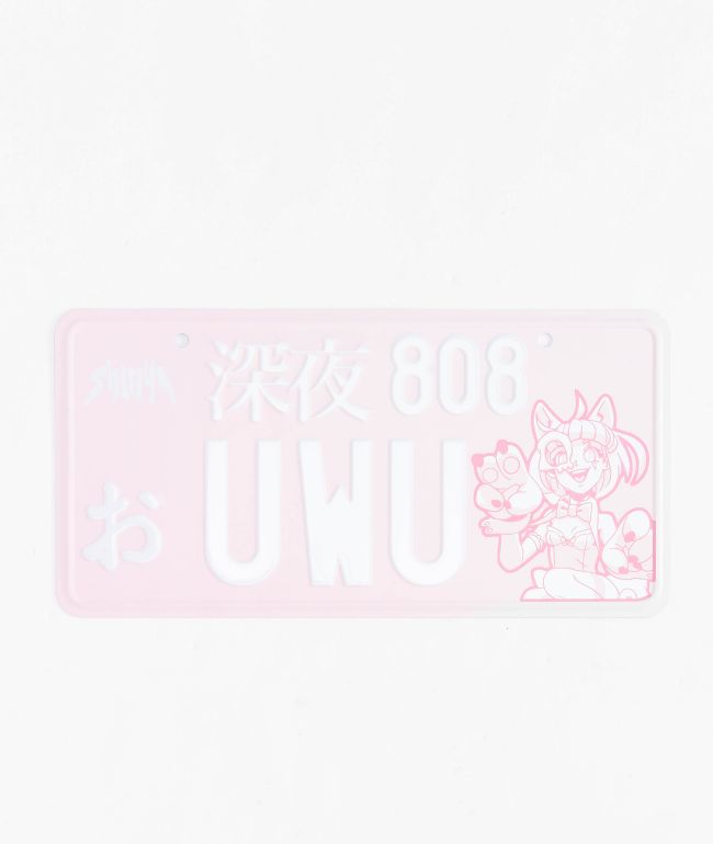 Shinya UWU Pink License Plate