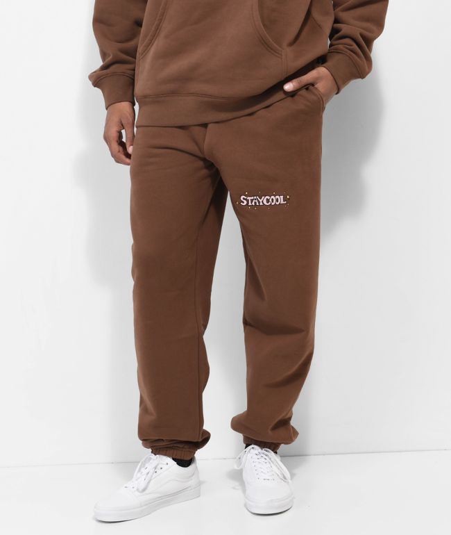 Staycoolnyc Sparkle Brown Sweatpants