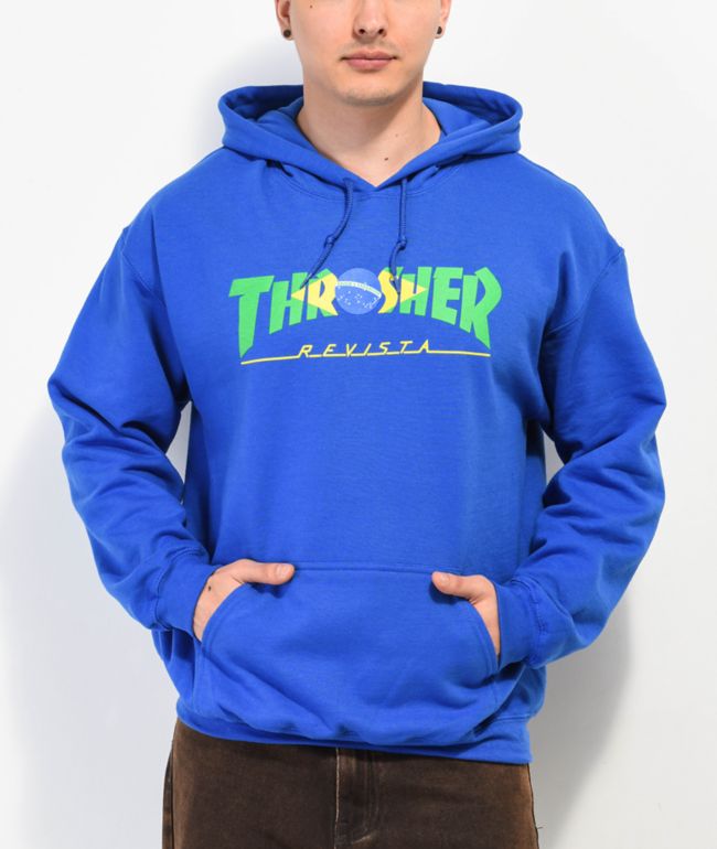 Thrasher Brazil Revista Blue Hoodie