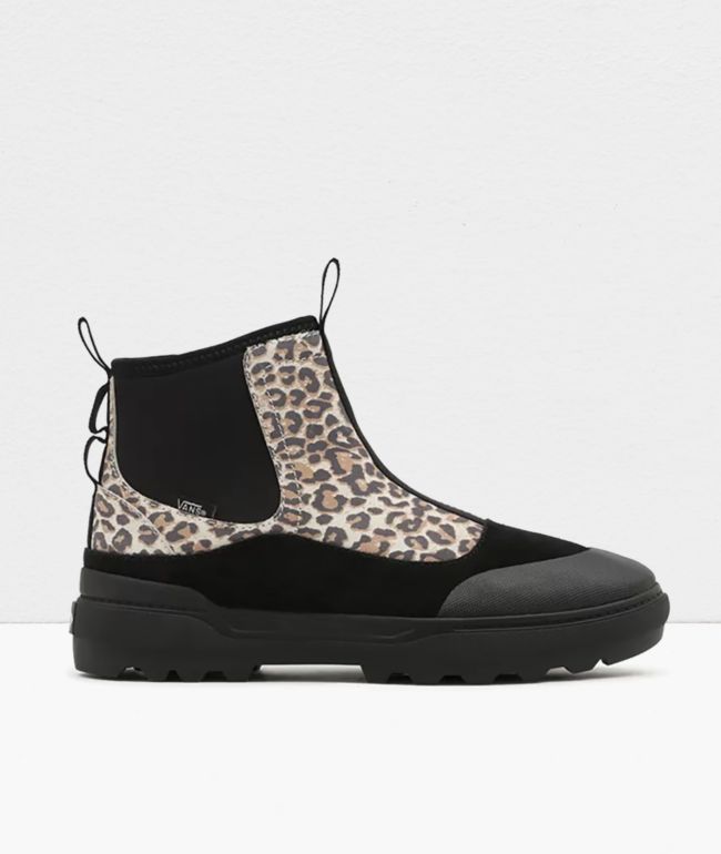 Vans Colfax Black & Cheetah Suede Mid Top Boots