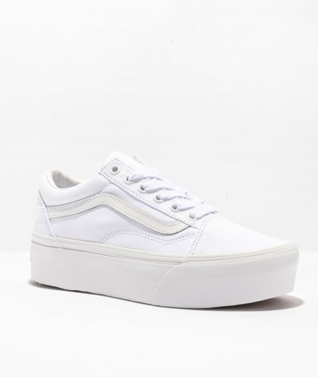 Vans Old Skool Stackform True White Platform Shoes