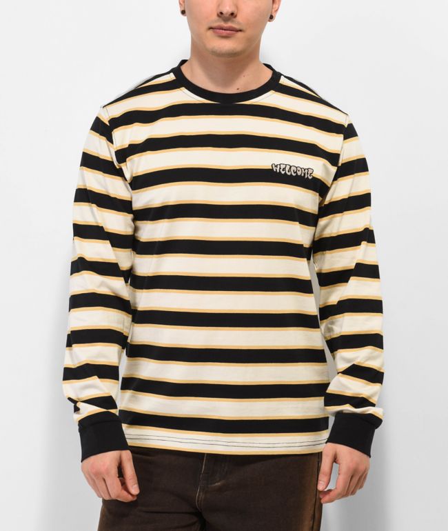 Welcome Cooper Bone Stripe Long Sleeve T-Shirt