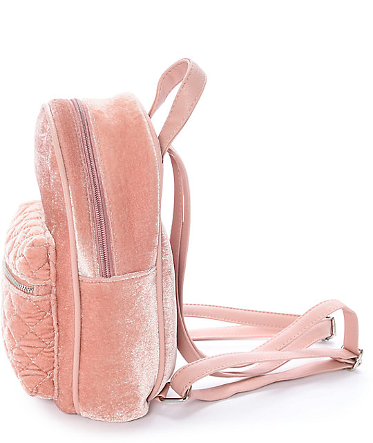 Blush Pink Velvet Mini Backpack | Zumiez
