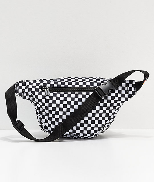 Black And White Checkered Fanny Pack | semashow.com
