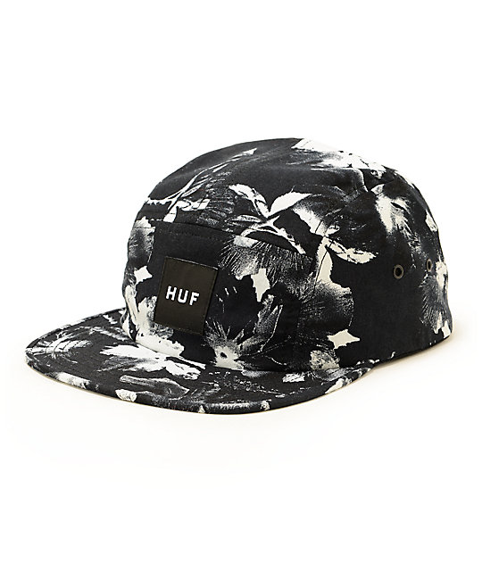 HUF Black Floral 5 Panel Hat | Zumiez