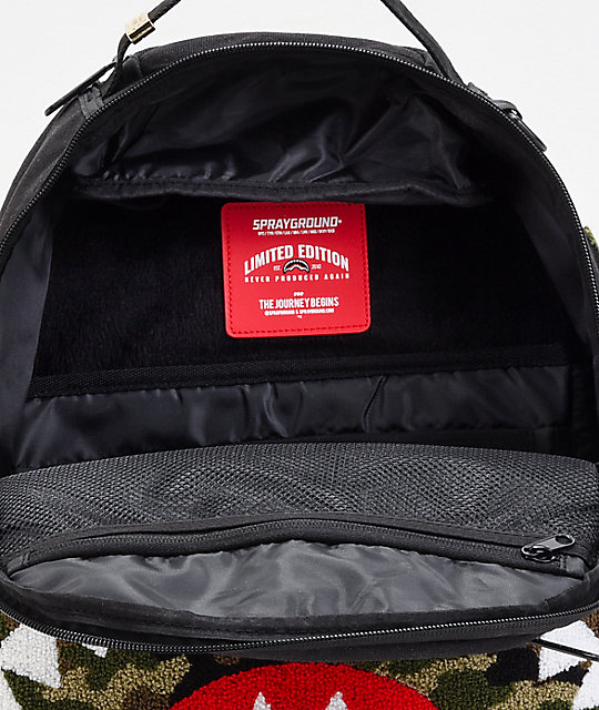 Sprayground Camo Chenille Shark Backpack | semashow.com