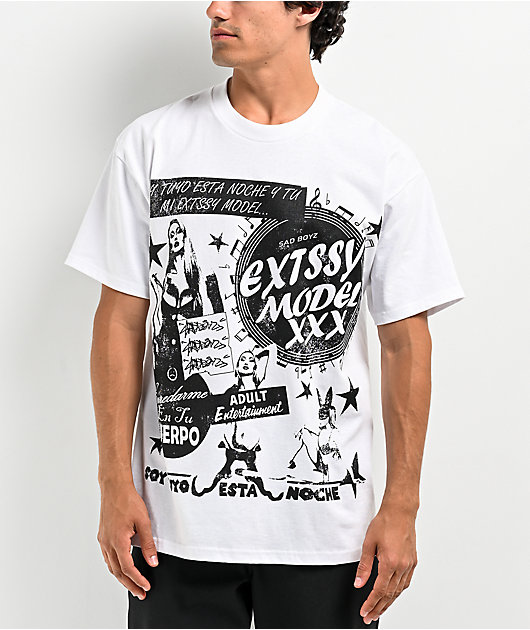 SAD BOYZ by Junior H EXTSSY Model White T-Shirt | Zumiez
