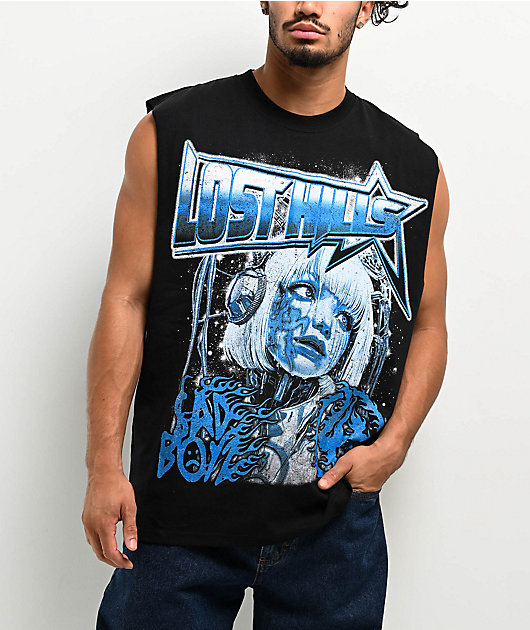 SAD BOYZ by Junior H X Lost Hills Future Black Tank Top | Zumiez