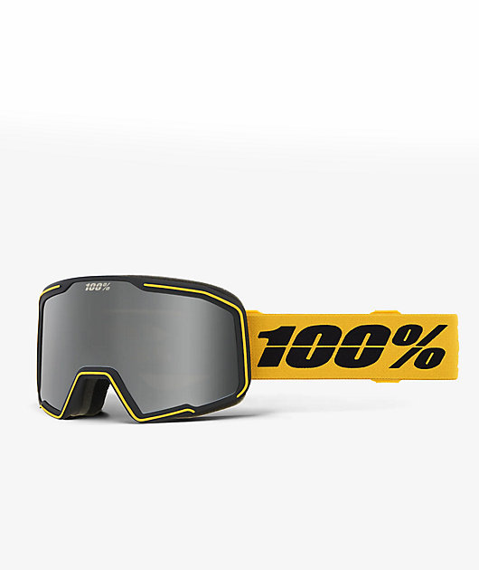 100% Valnor Black Camel & Silver Mirror Snowboard Goggles | Zumiez
