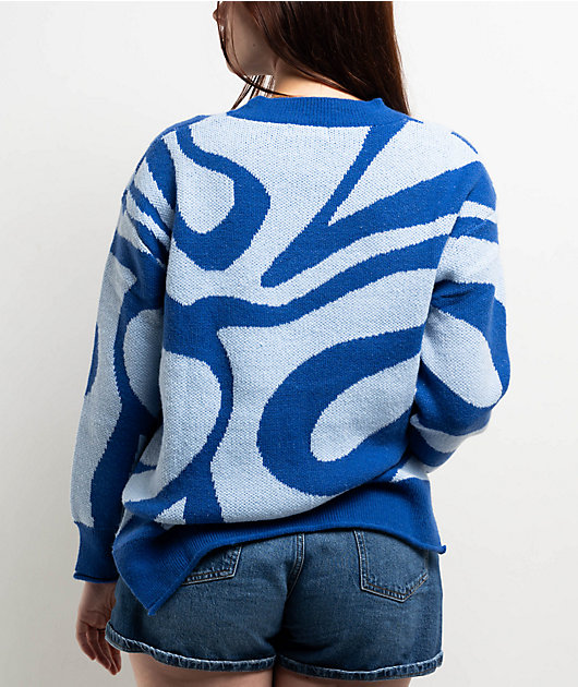 24COLOURS Swirl Blue Sweater | Zumiez