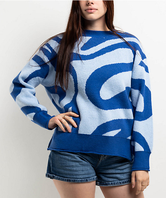 24COLOURS Swirl Blue Sweater | Zumiez