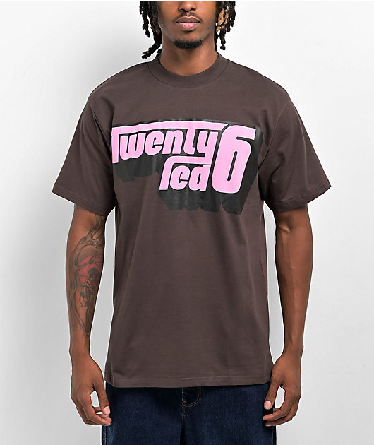 26 Red Retro Puff Brown T-Shirt | Zumiez