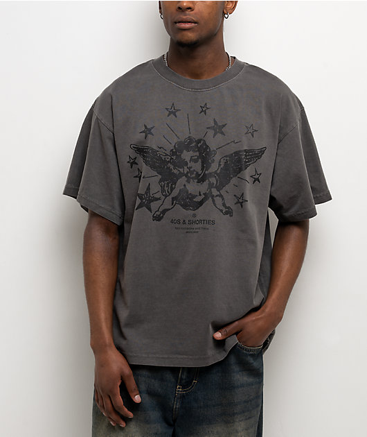 40s & Shorties Cherub Rock Grey Wash T-Shirt | Zumiez