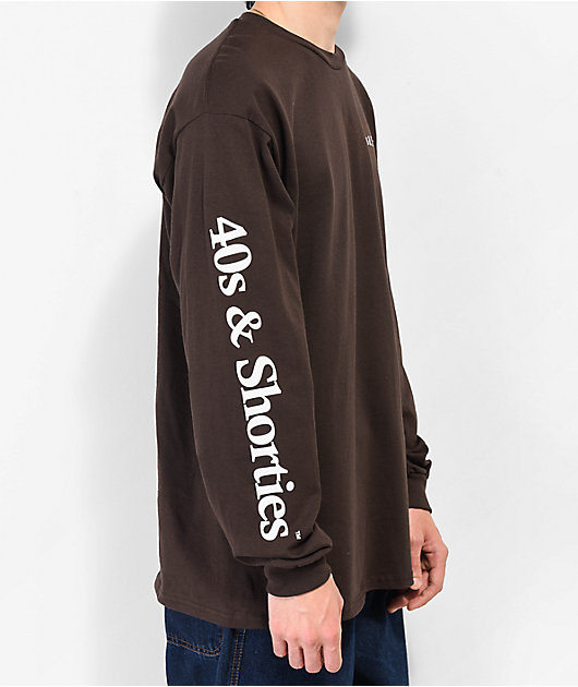 40s & Shorties Text Logo Brown Long Sleeve T-Shirt | Zumiez