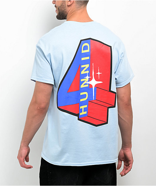 4Hunnid Block Light Blue T-Shirt | Zumiez