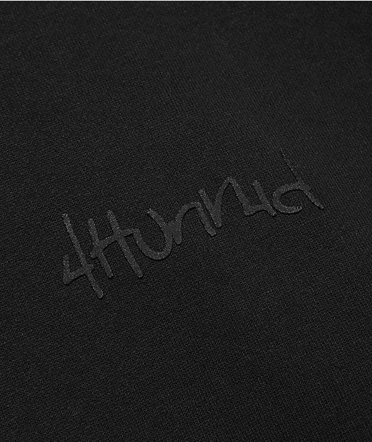 4Hunnid Komfort Kollection Black Pigment Dye Hoodie | Zumiez