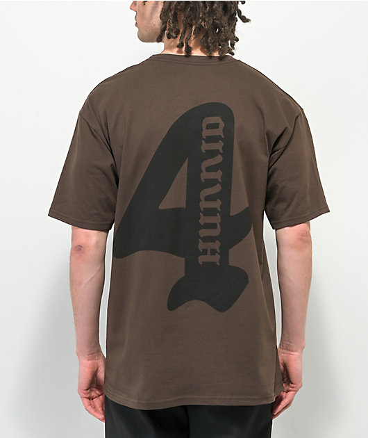 4Hunnid Logo Brown T-Shirt | Zumiez