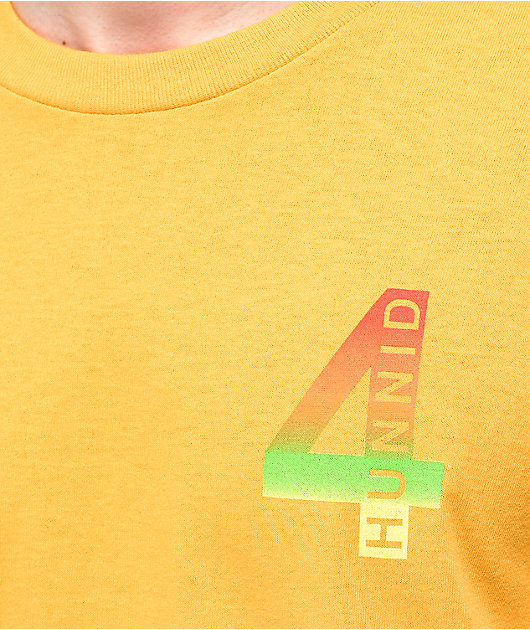 4Hunnid Logo Yellow T-Shirt | Zumiez