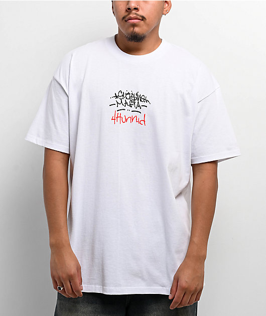 4Hunnid x Shoreline Tagger White T-Shirt | Zumiez