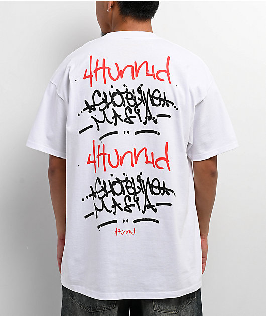 4Hunnid x Shoreline Tagger White T-Shirt | Zumiez