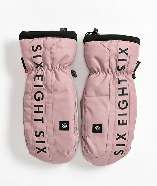 686 Team Dusty Mauve 10K Snowboard Mittens | Zumiez