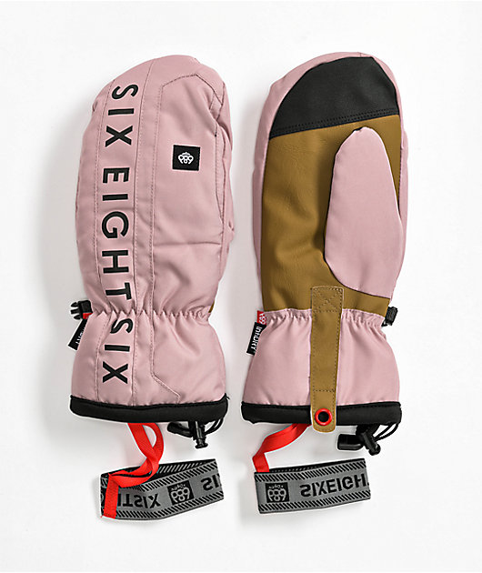 686 Team Dusty Mauve 10K Snowboard Mittens | Zumiez