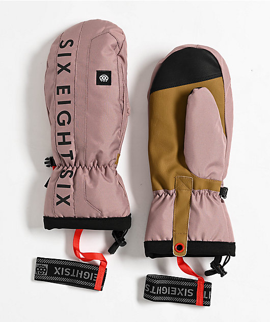 686 Team Merino Dusty Mauve 10K Snowboard Mittens 2025 | Zumiez