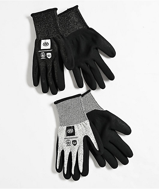 686 Waterproof Project 2-Pack Black Pipe Gloves | Zumiez