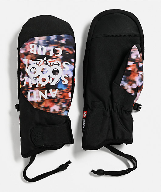 686 x AntiSocialSocialClub Primer Black 10K Snowboard Mittens | Zumiez