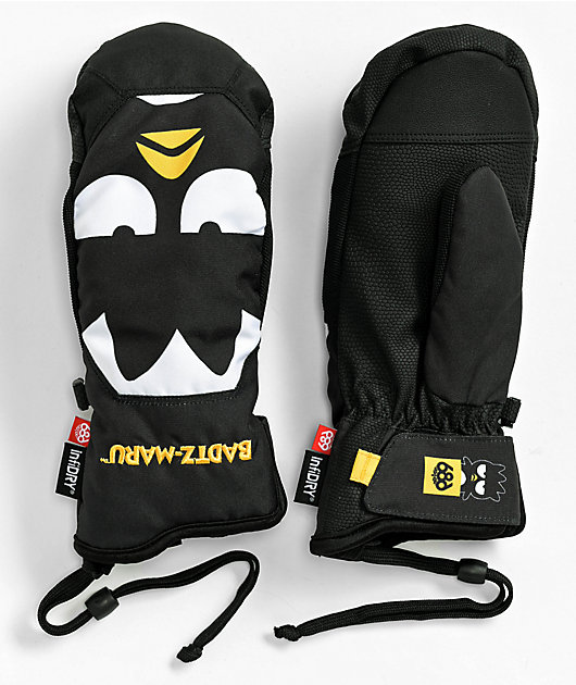 686 x Hello Kitty Revel Badtz-Maru Black Snowboard Mittens | Zumiez