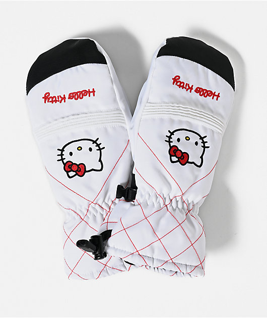686 x Hello Kitty Women's Jubilee™ White 10K Snowboard Mittens | Zumiez