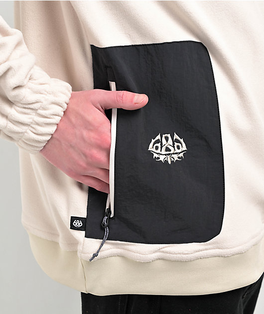 686 x Welcome Beige Micro Fleece Crewneck Sweatshirt | Zumiez