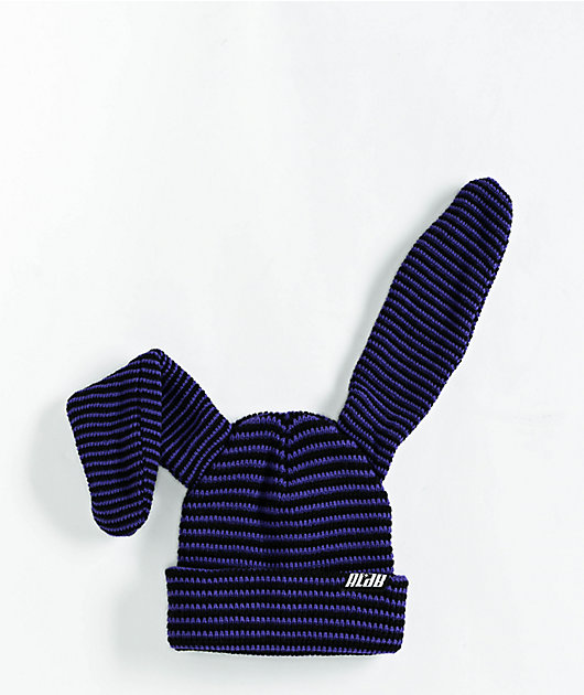 A.LAB Black & Purple Stripe Bunny Beanie | Zumiez