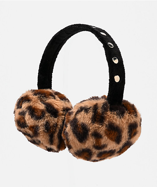 A.LAB Cheetah Print Fuzzy Ear Muffs | Zumiez