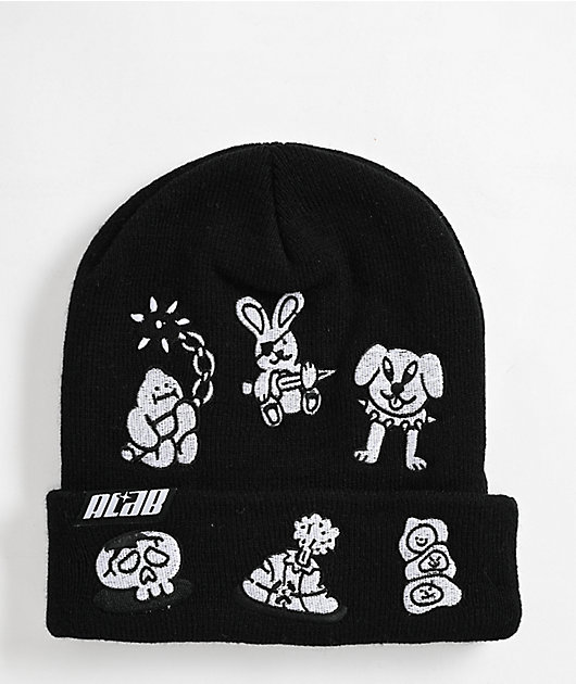A.LAB Ellison Doodle Embroidery Black Beanie | Zumiez