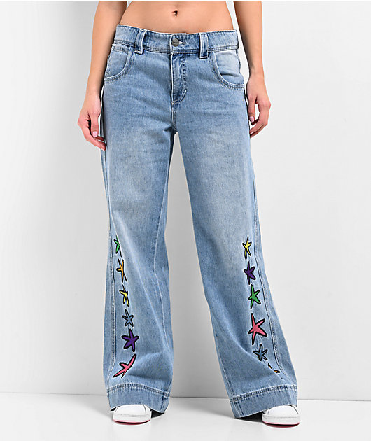A.LAB Ether Stars Blue Flare Jeans | Zumiez