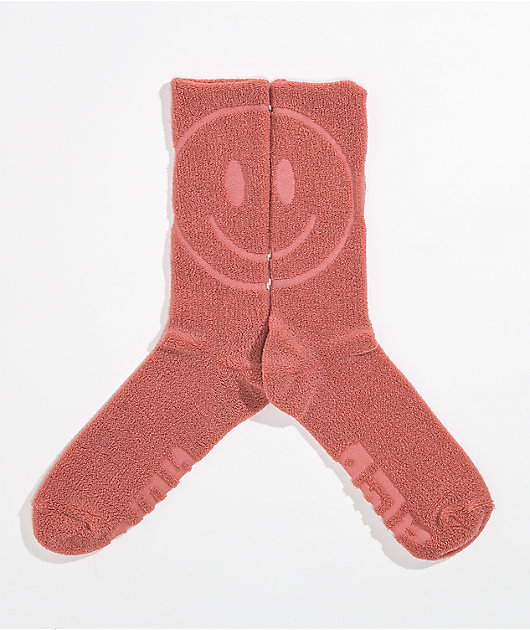 A.LAB Huzzle Red Fuzzy Crew Socks | Zumiez