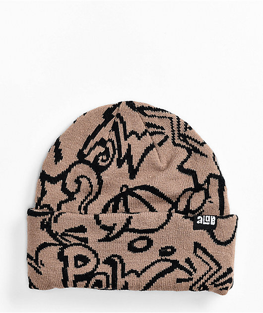 A.LAB Knockout Beige & Black Beanie | Zumiez